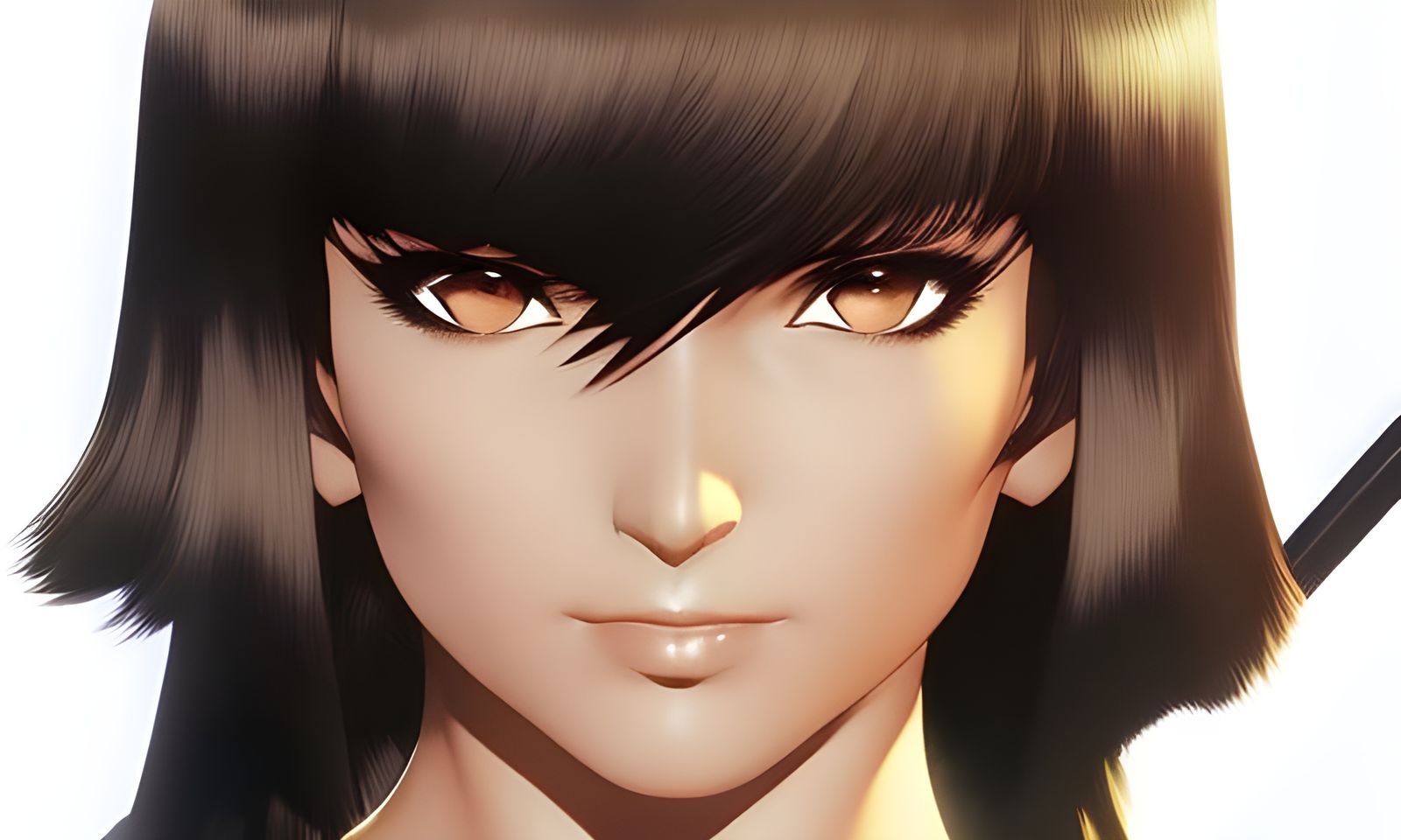 capcom makoto , alex ross art style, black haircolor, face portrait ...