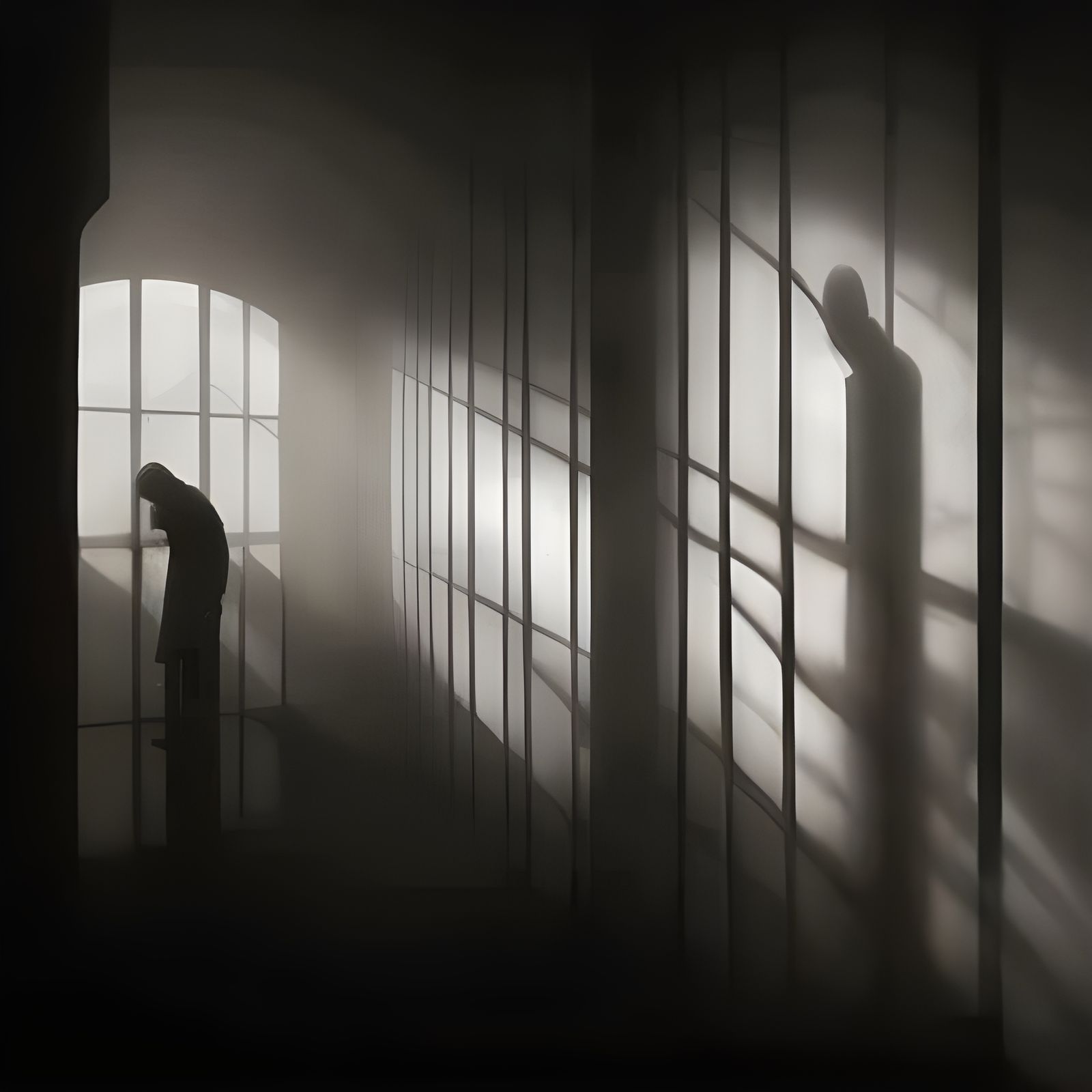 Lonely shadow on the wall - AI Generated Artwork - NightCafe Creator