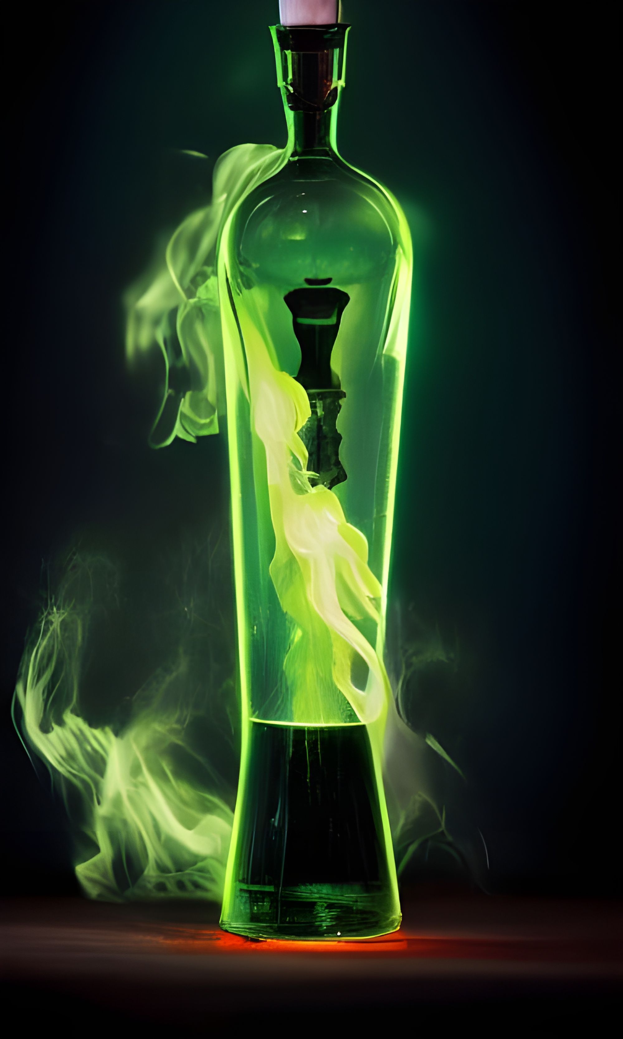 Glowing absinthe bottle : r/nightcafe