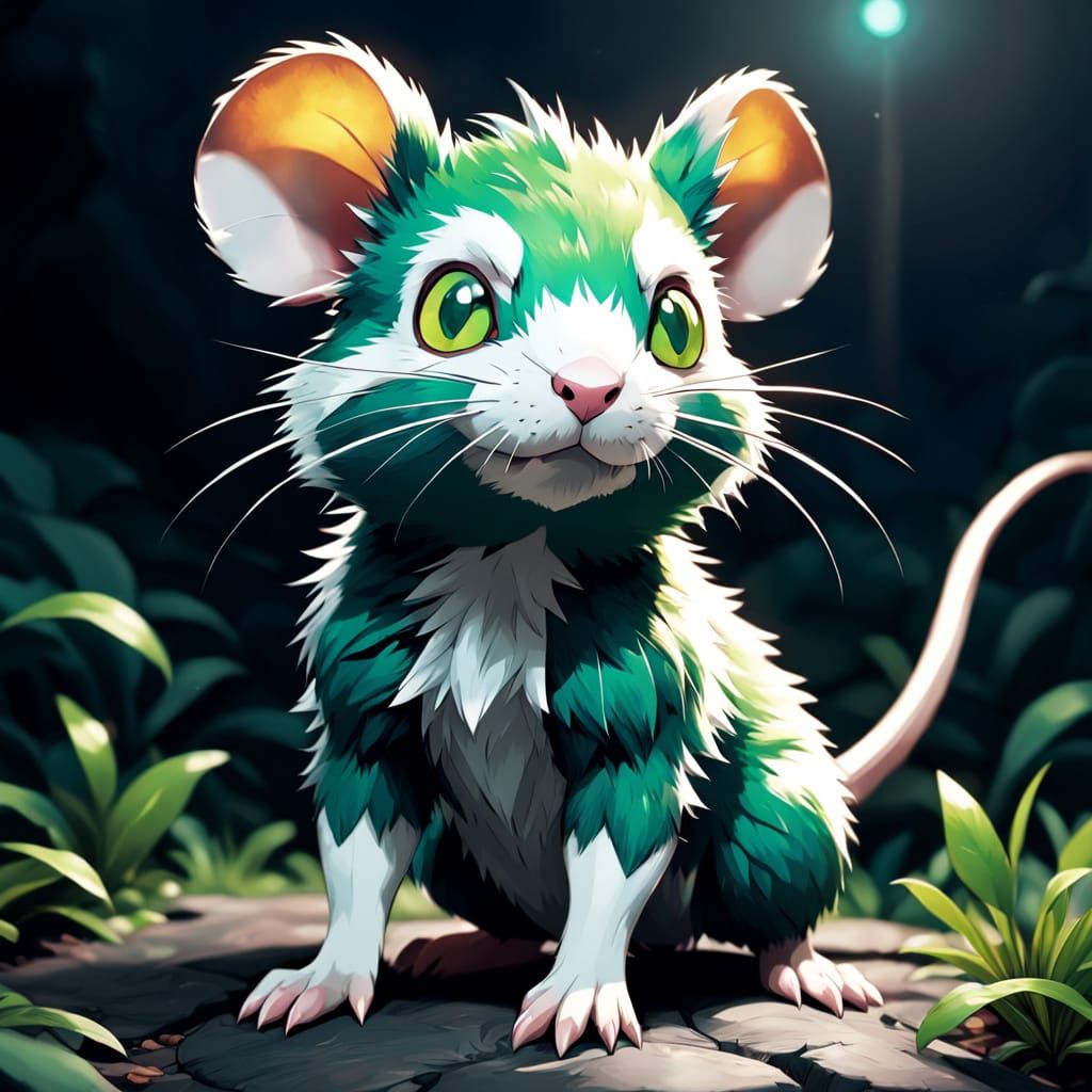 Sleek Dark Green Fakemon Exudes Strength and Coura... - AI Art