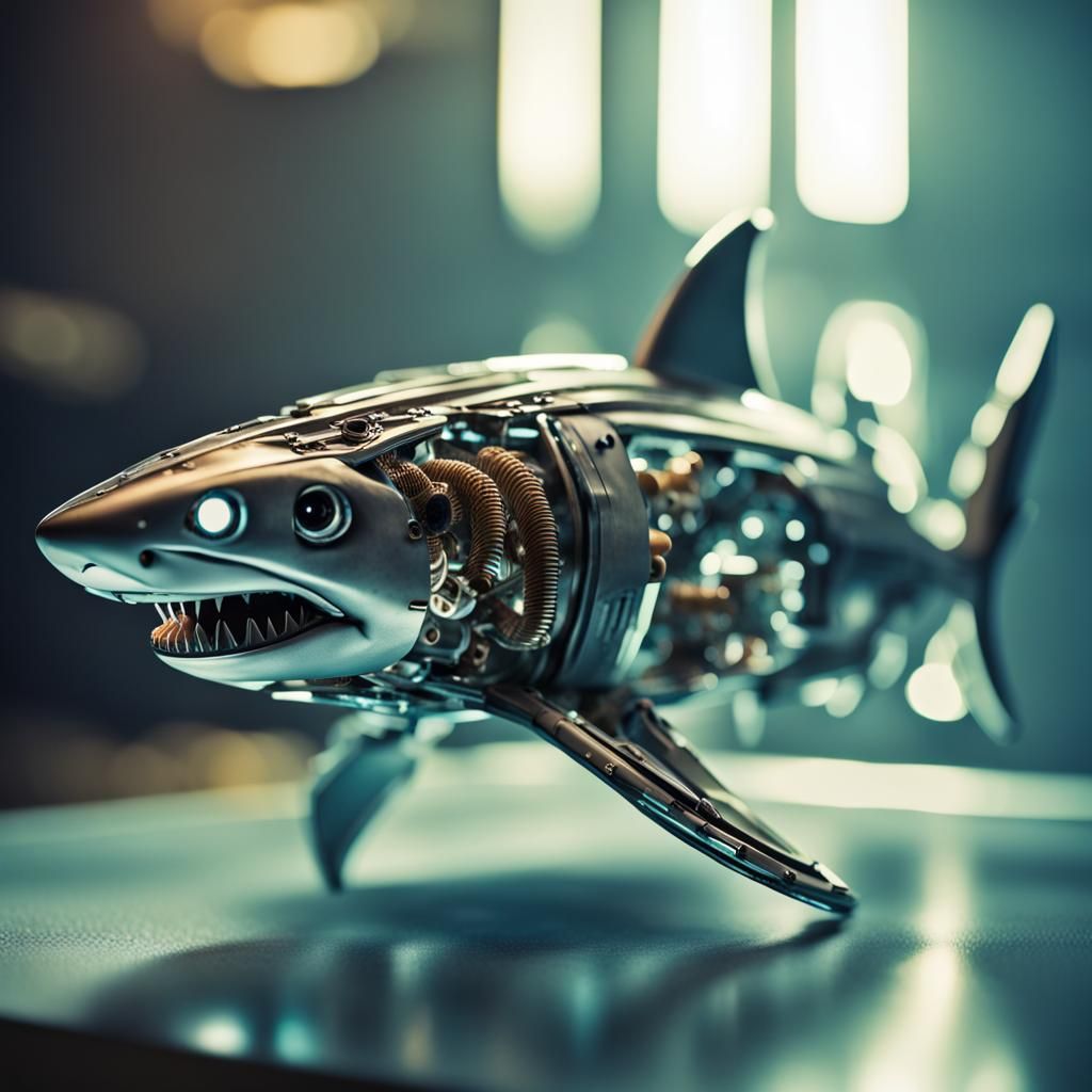 Robotic shark - AI Generated Artwork - NightCafe Creator