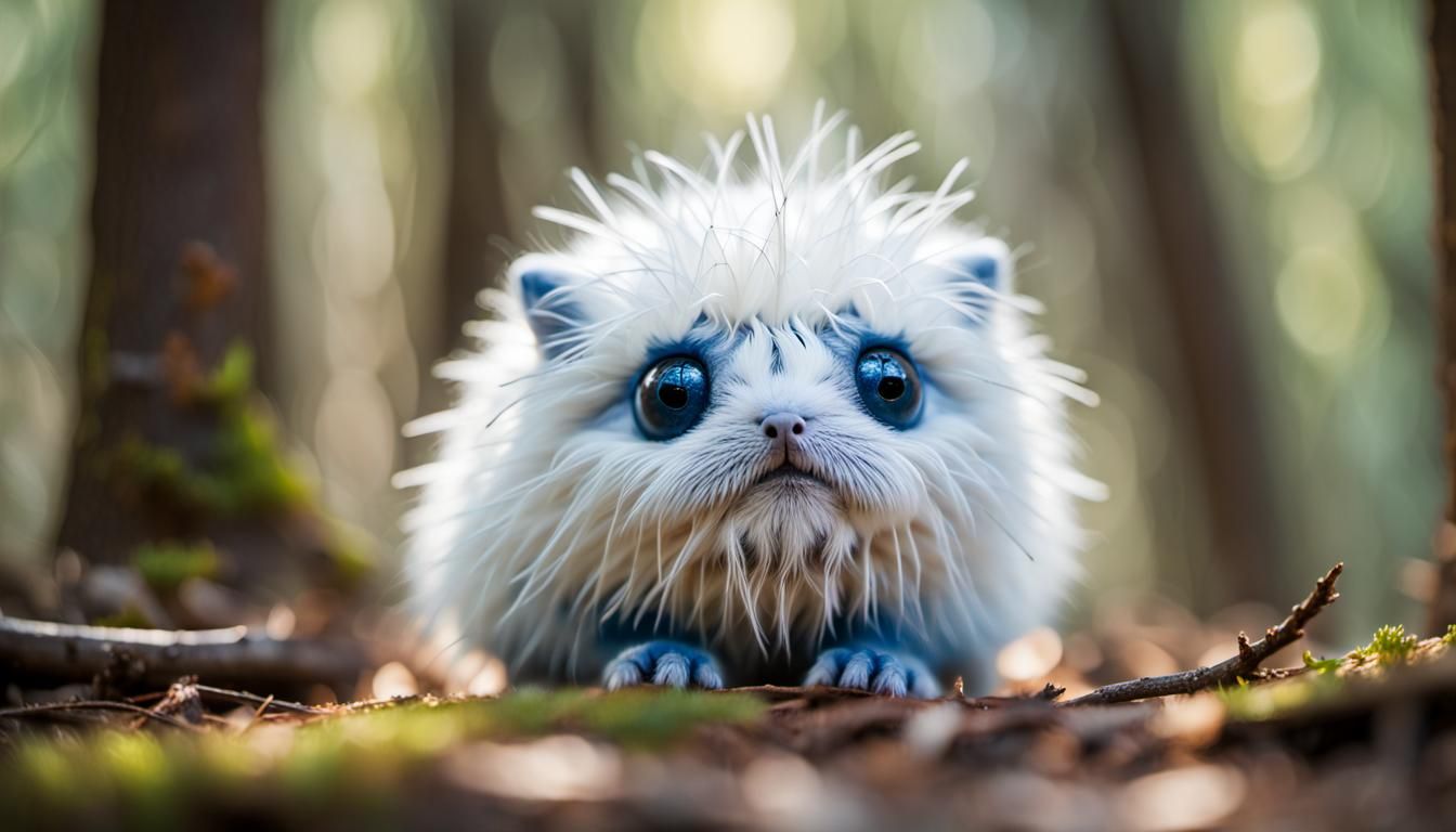 award-winning nature photography of cute fluffy white and blue creature ...