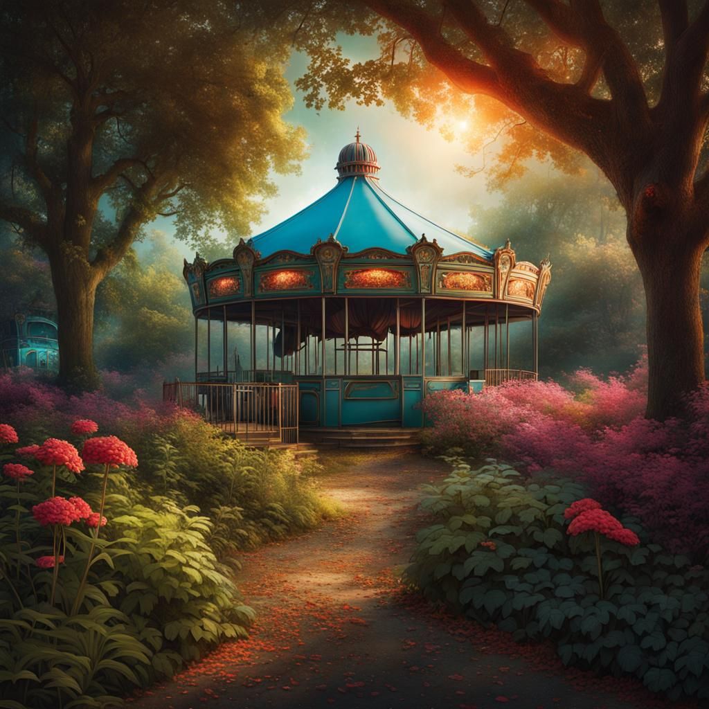 Abandoned carousel - AI Generated Artwork - NightCafe Creator