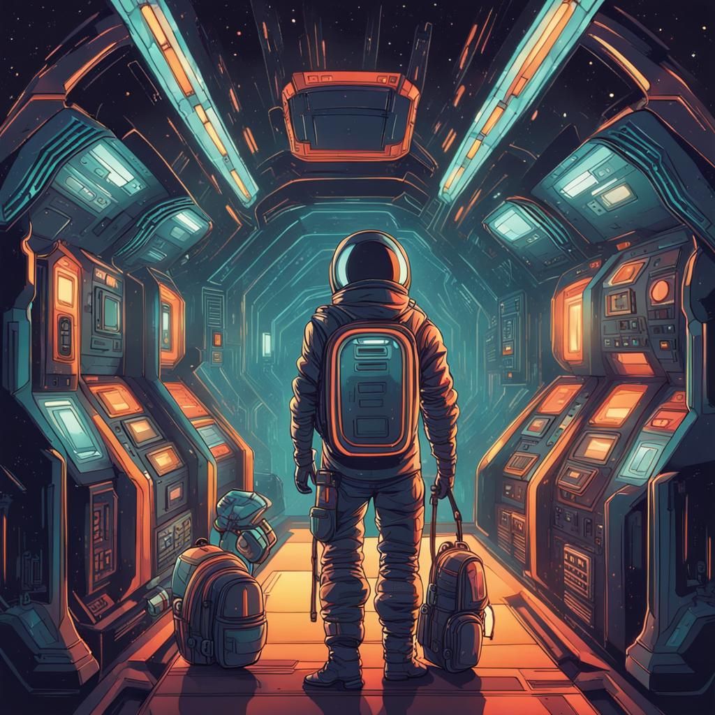Astronaut in space ship - AI Generated Artwork - NightCafe Creator