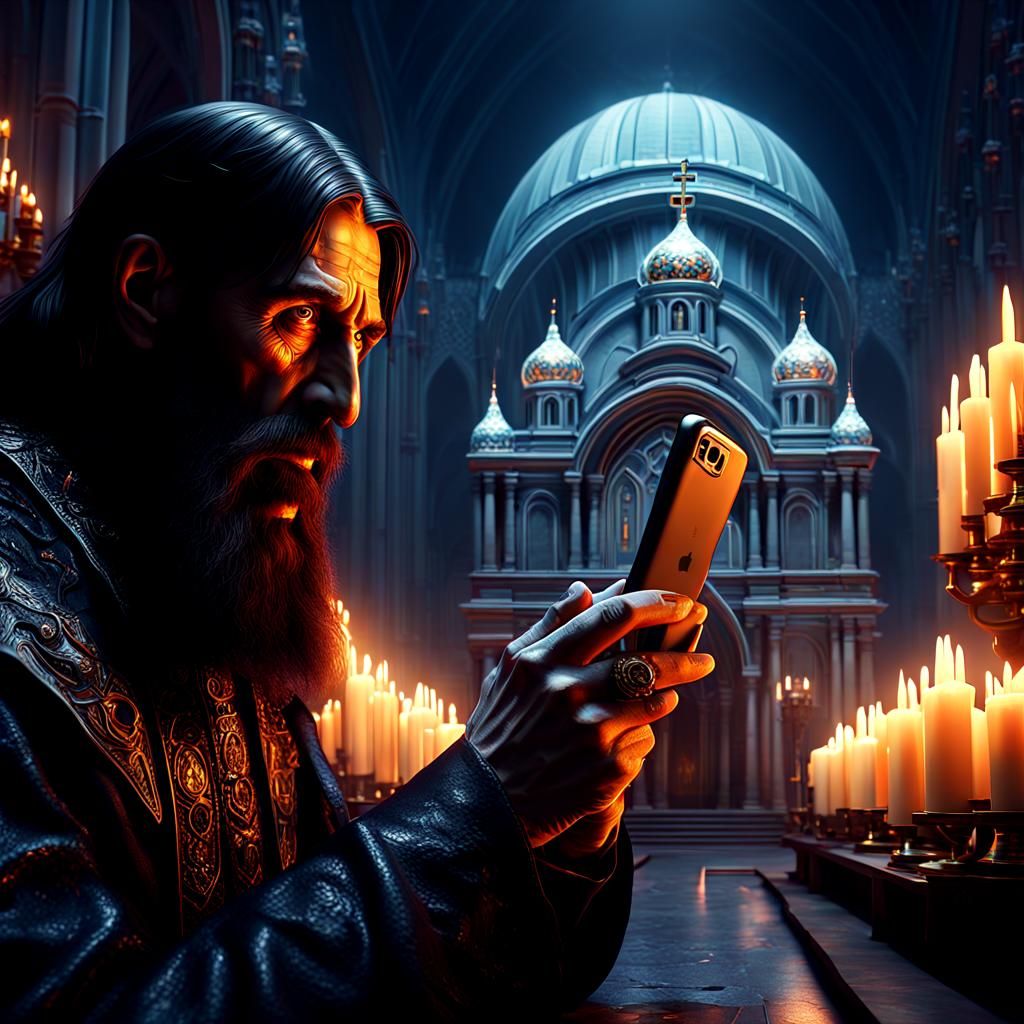 "Photographic portrait of Rasputin using a modern smartphone, 8k ...