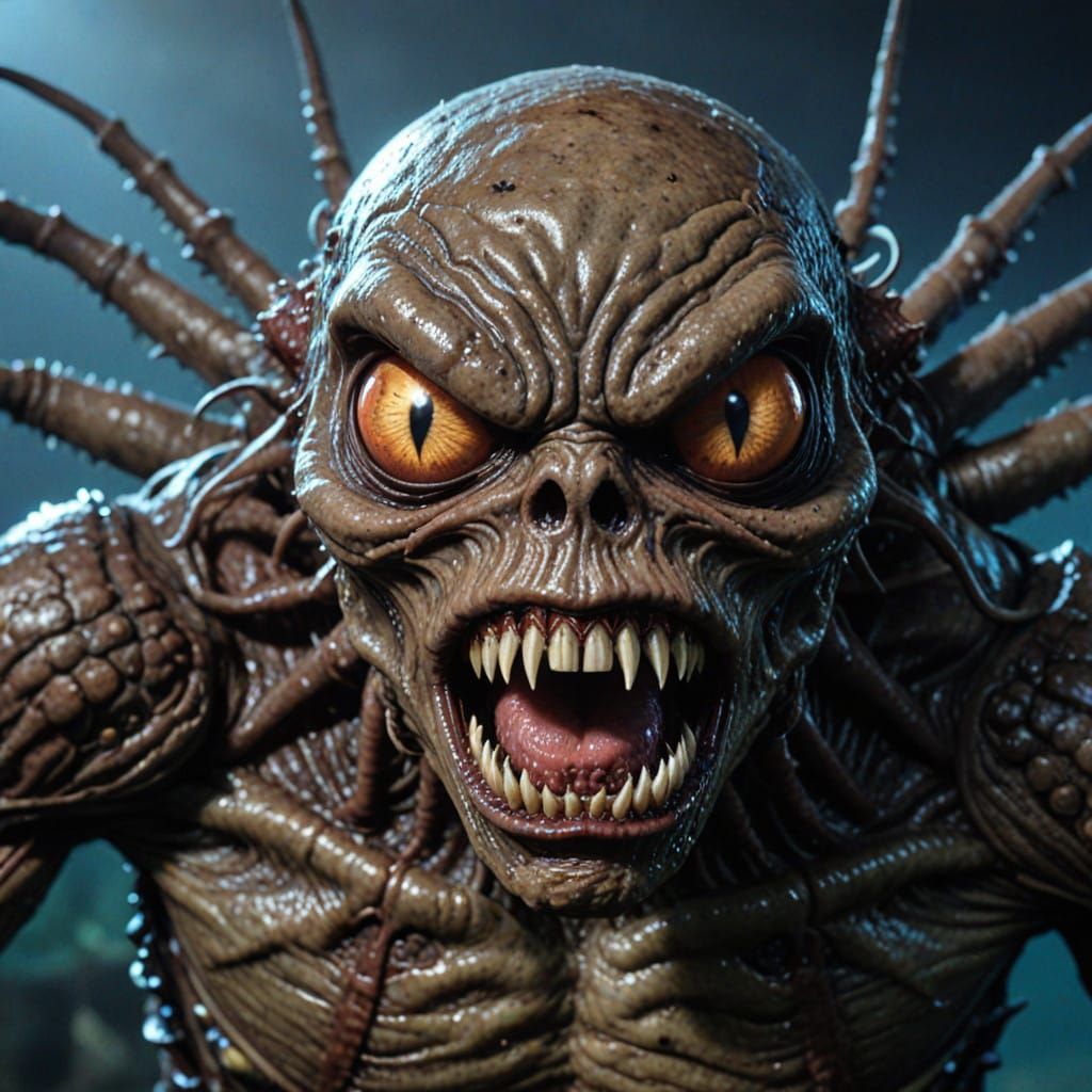 Eldritch Horror Boogeyman in Dark Bedroom - AI Art