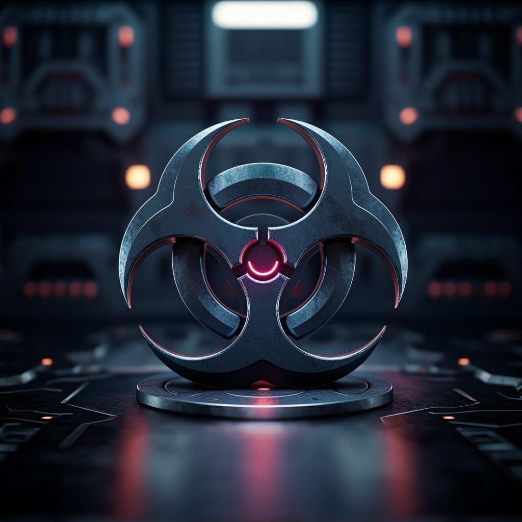 Biohazard Logo - High-Tech Biohazard Logo in Cinematic Futur...