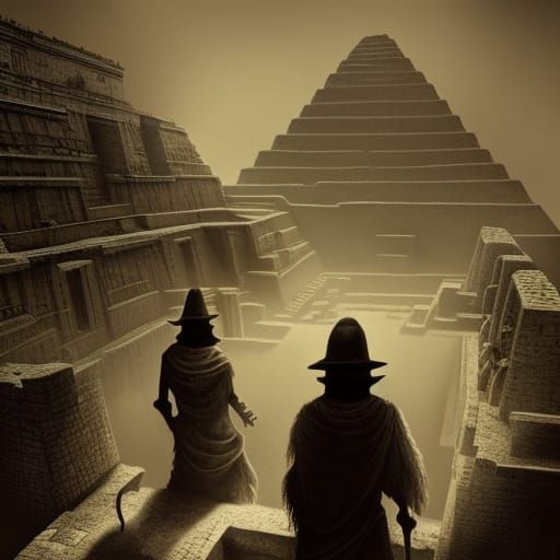Photo-realistic portrait of a shadow world set deep in shadows ancient ...
