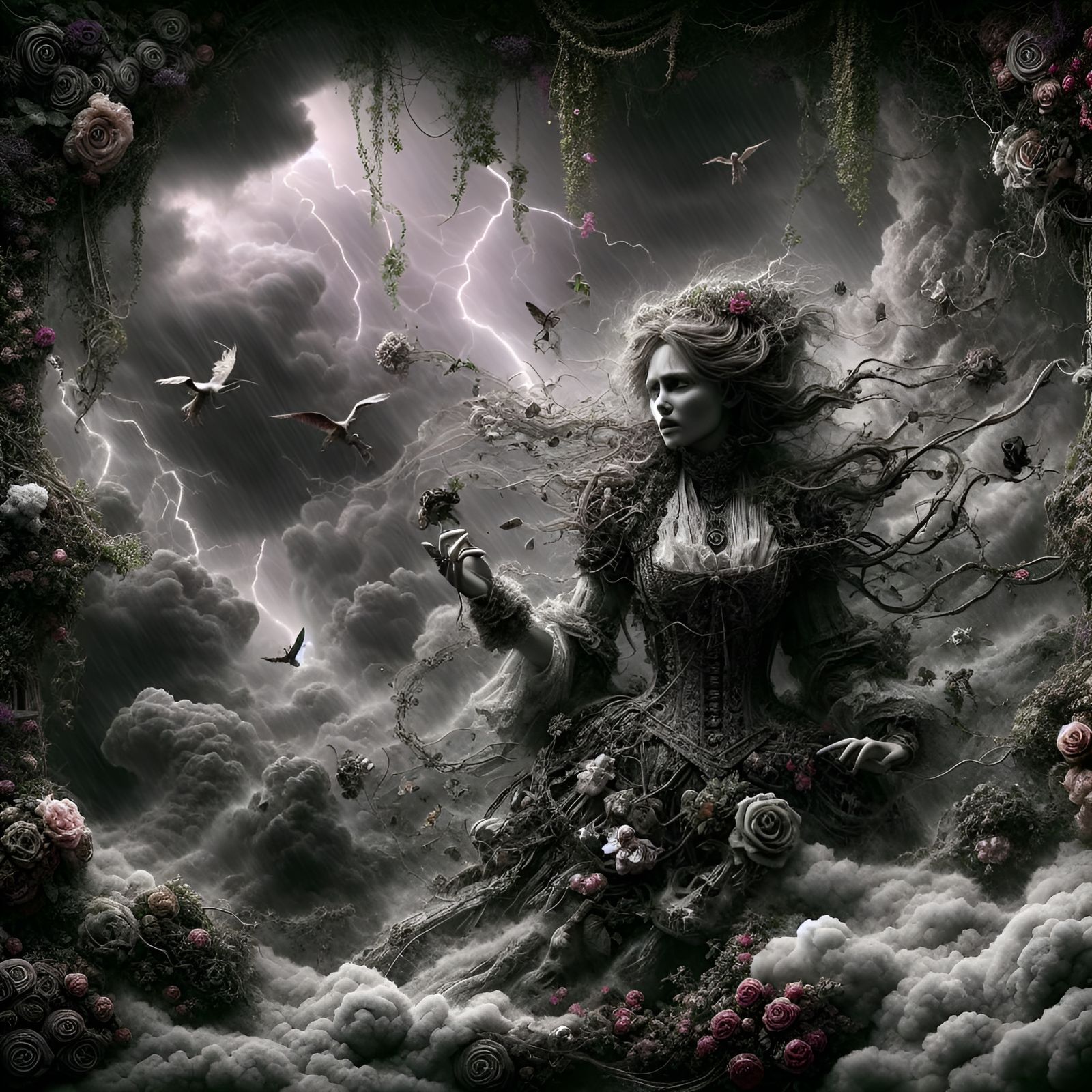 Thunderstorm + :: Meticulously hyperdetailed fantasy photo with ...