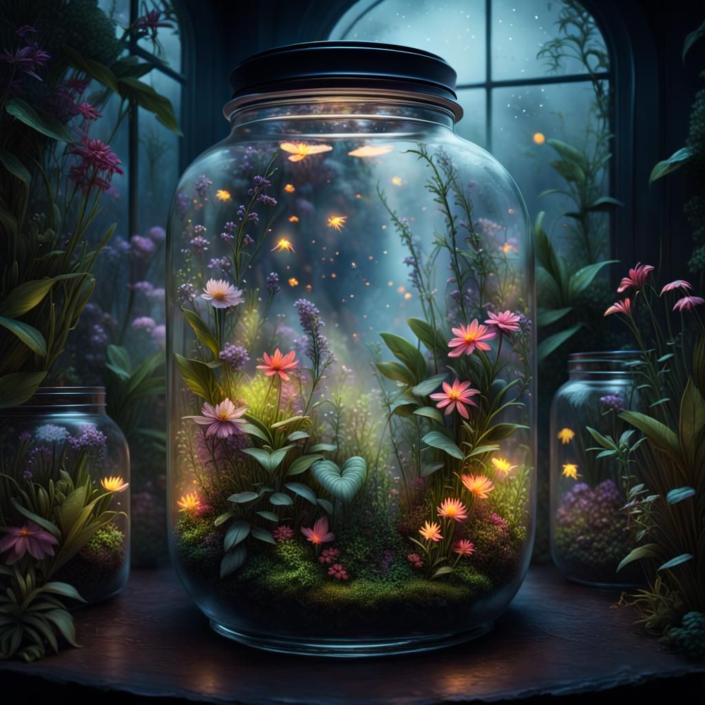 Terrarium in a Jar - AI Generated Artwork - NightCafe Creator