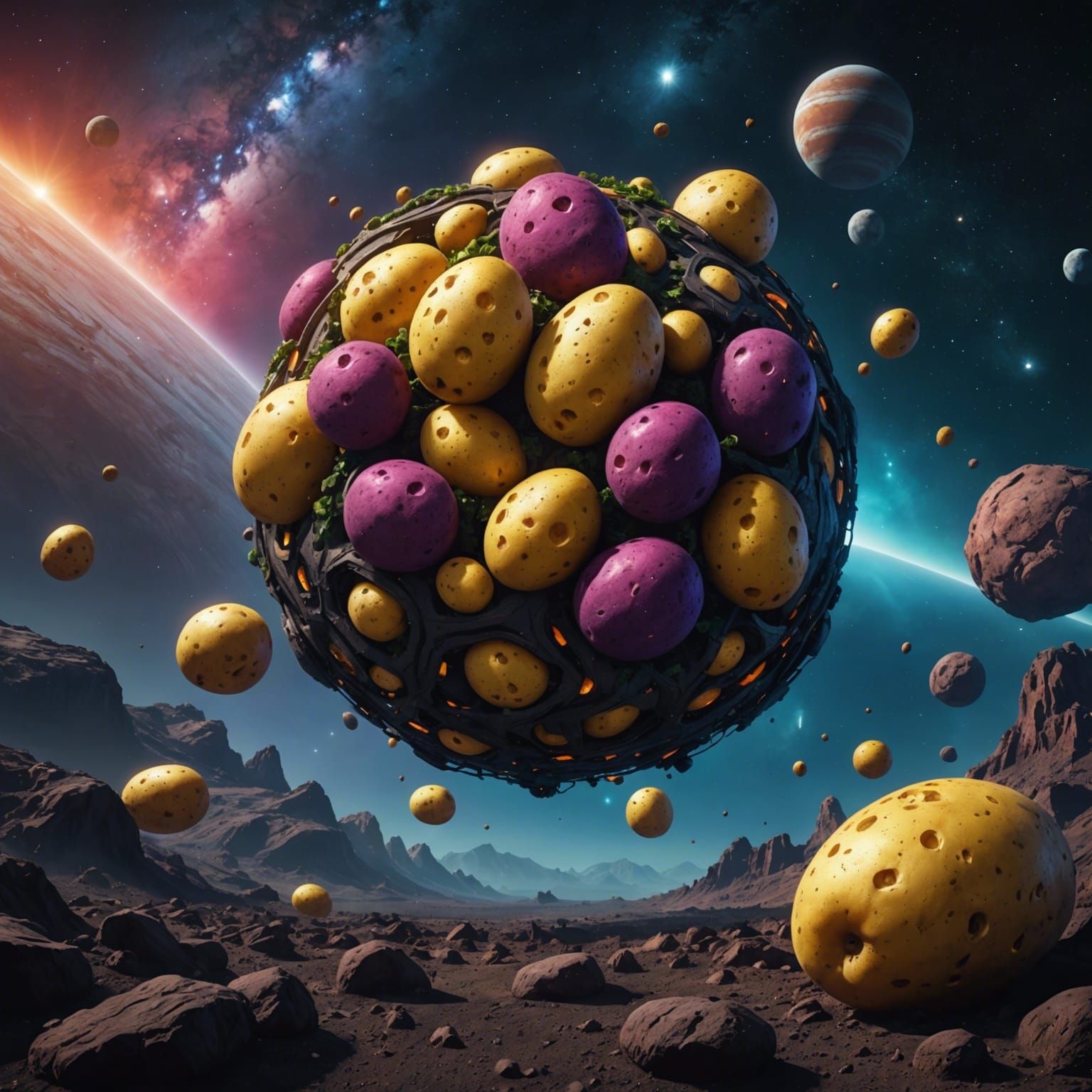 outer space potatoes - AI Generated Artwork - NightCafe Creator