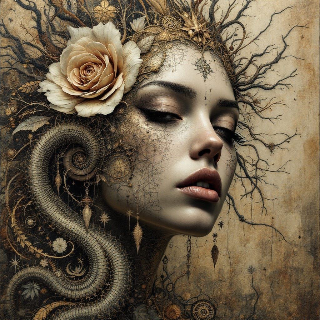 A full body insanely detailed tuff woman mixture, Gradient and Ombre ...