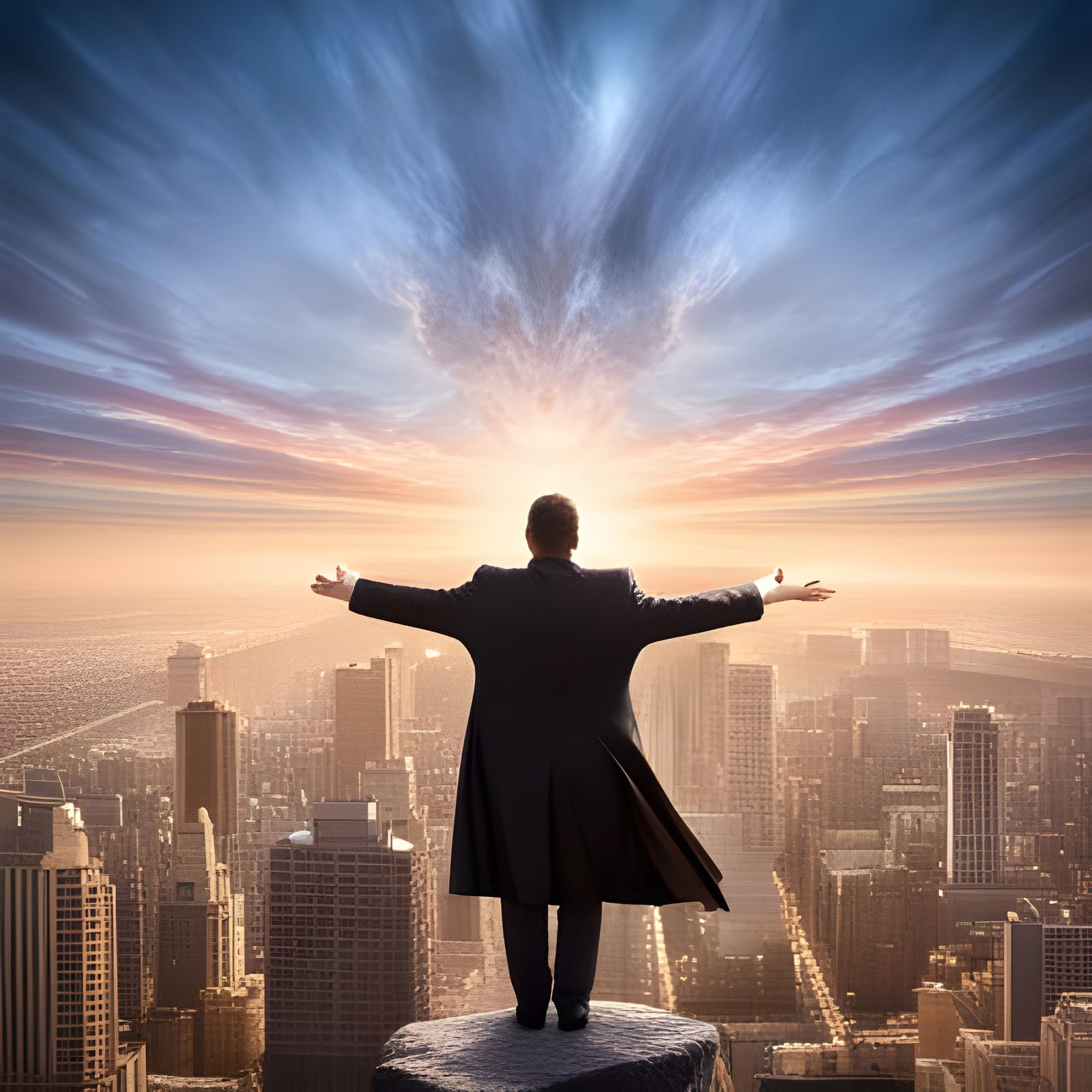 Lucifer and city skyline - AI Generated Artwork - NightCafe Creator