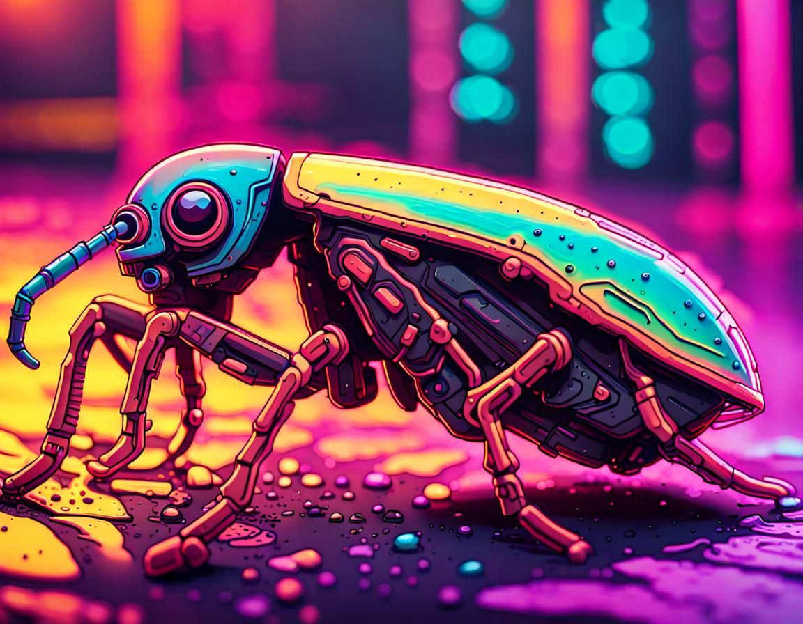 Neon Flea - AI Generated Artwork - NightCafe Creator