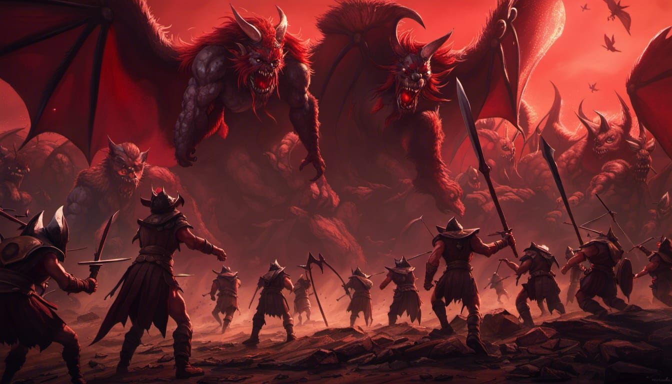 Fighting the mighty horde - AI Generated Artwork - NightCafe Creator