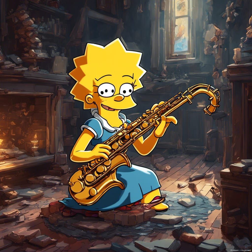 (FAIL) Lisa Simpson playing the saxophone - AI Generated Artwork ...