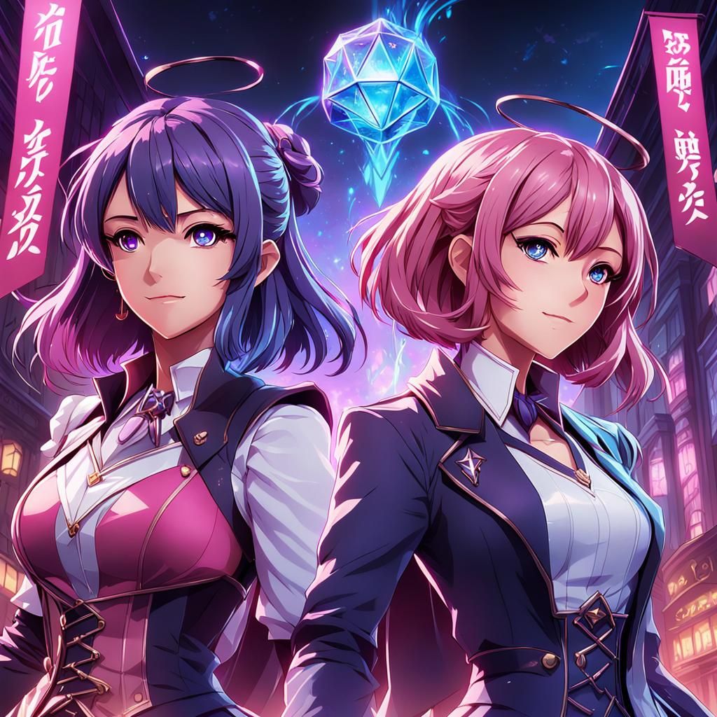 Dating sim game box art, magic themed. Game title screen. Cover art ...