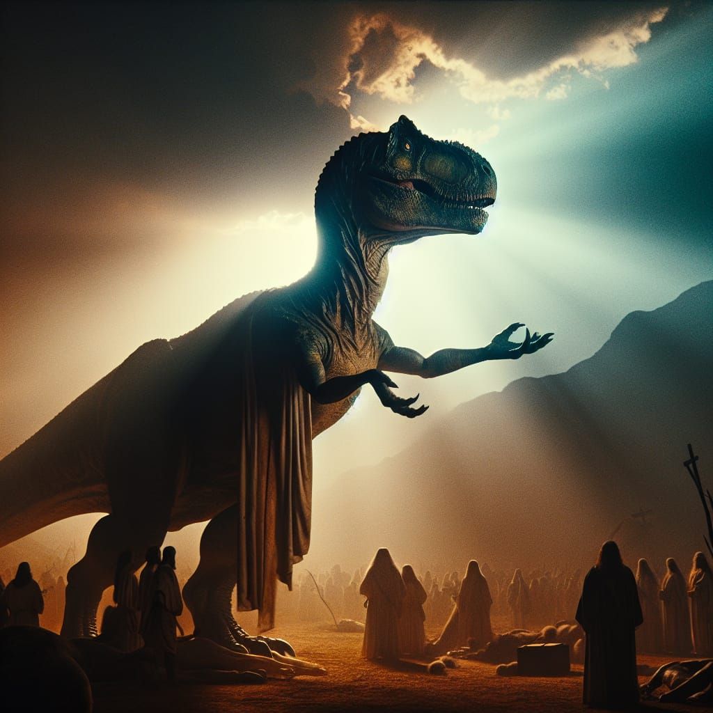 Cinematic Raptor Savior in Vintage 35mm Film Style - AI Art