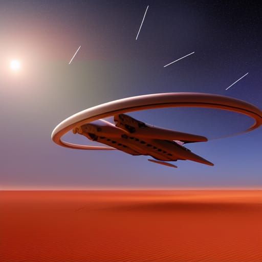 Extraterrestrial aircraft hovering in the sky V10 - AI Generated Artwork - NightCafe Creator