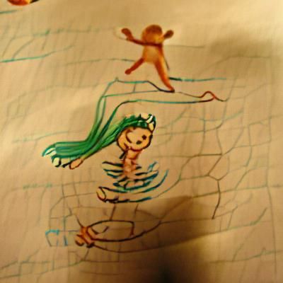 Mermaid jumping out of the water child's drawing - AI Generated Artwork ...