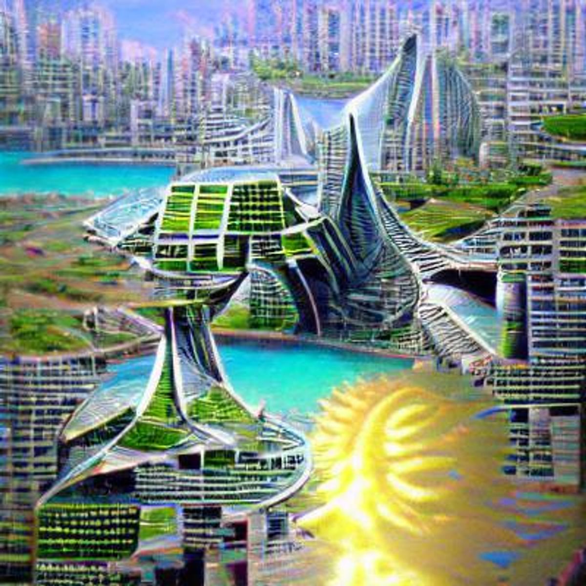 Technocracy utopia solarpunk - AI Generated Artwork - NightCafe Creator