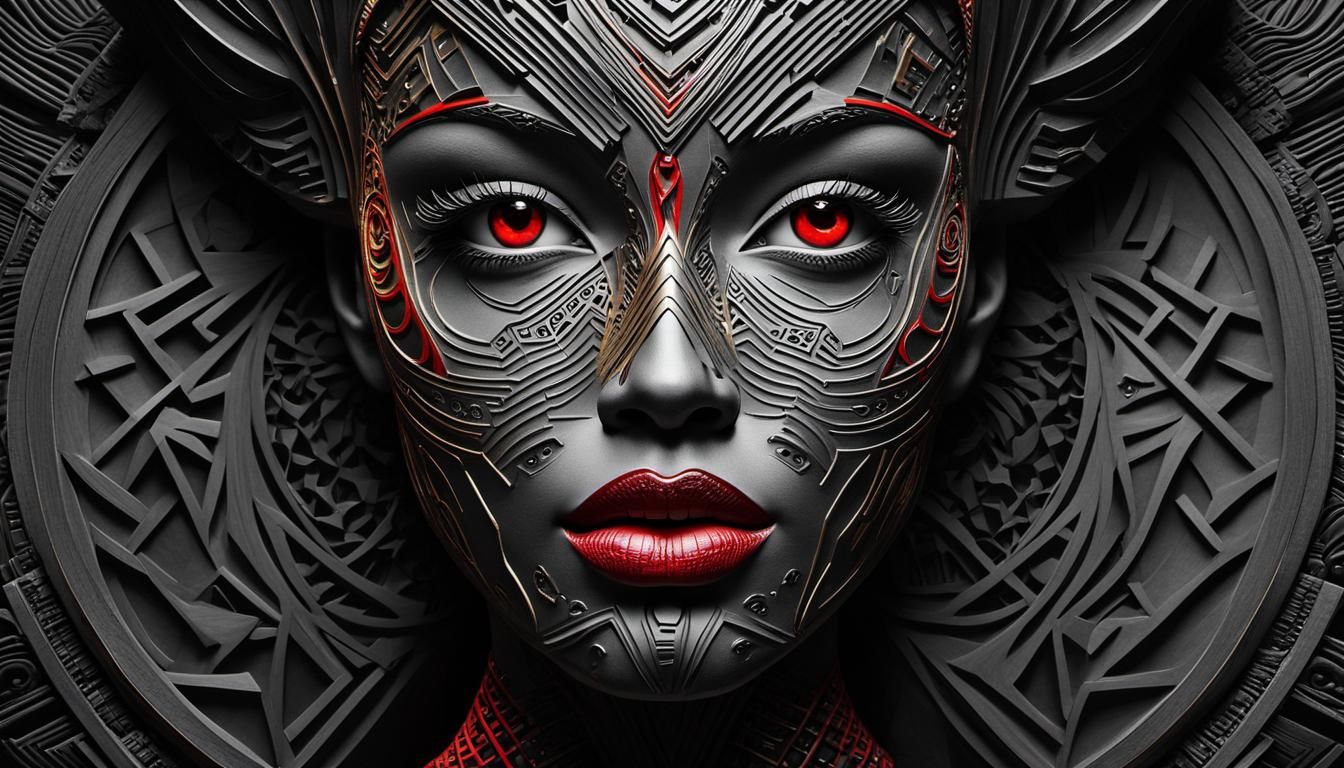 Image: Abstract artwork featuring a stylized human face. (3/3) - AI ...