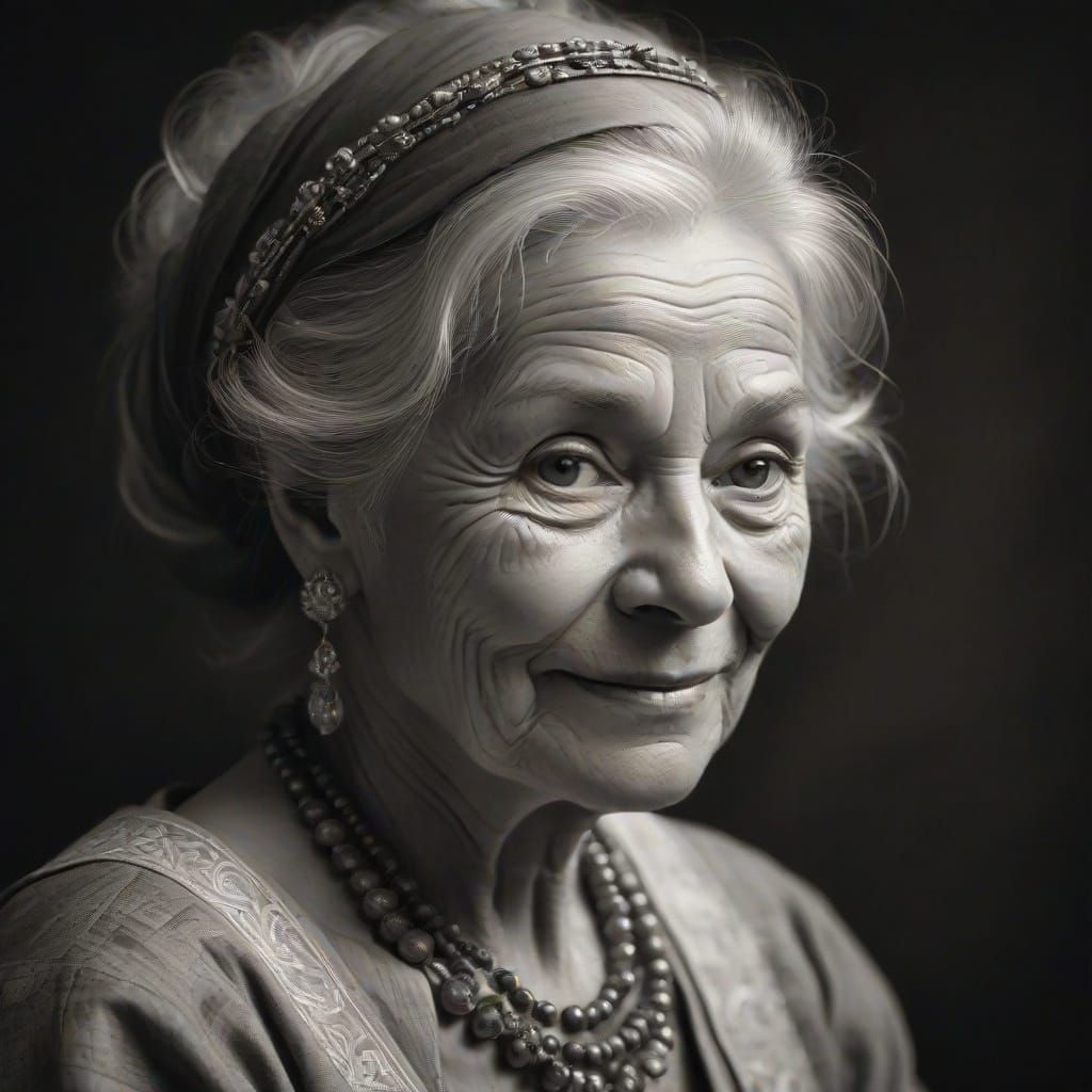 beautiful 70 year old woman - Elegant Matron in Golden Ligh...