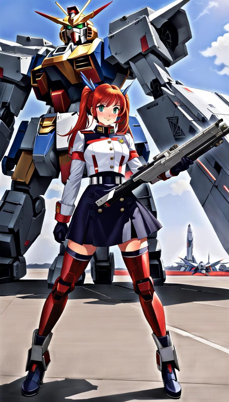 Gundam girl on patrol - AI Generated Artwork - NightCafe Creator