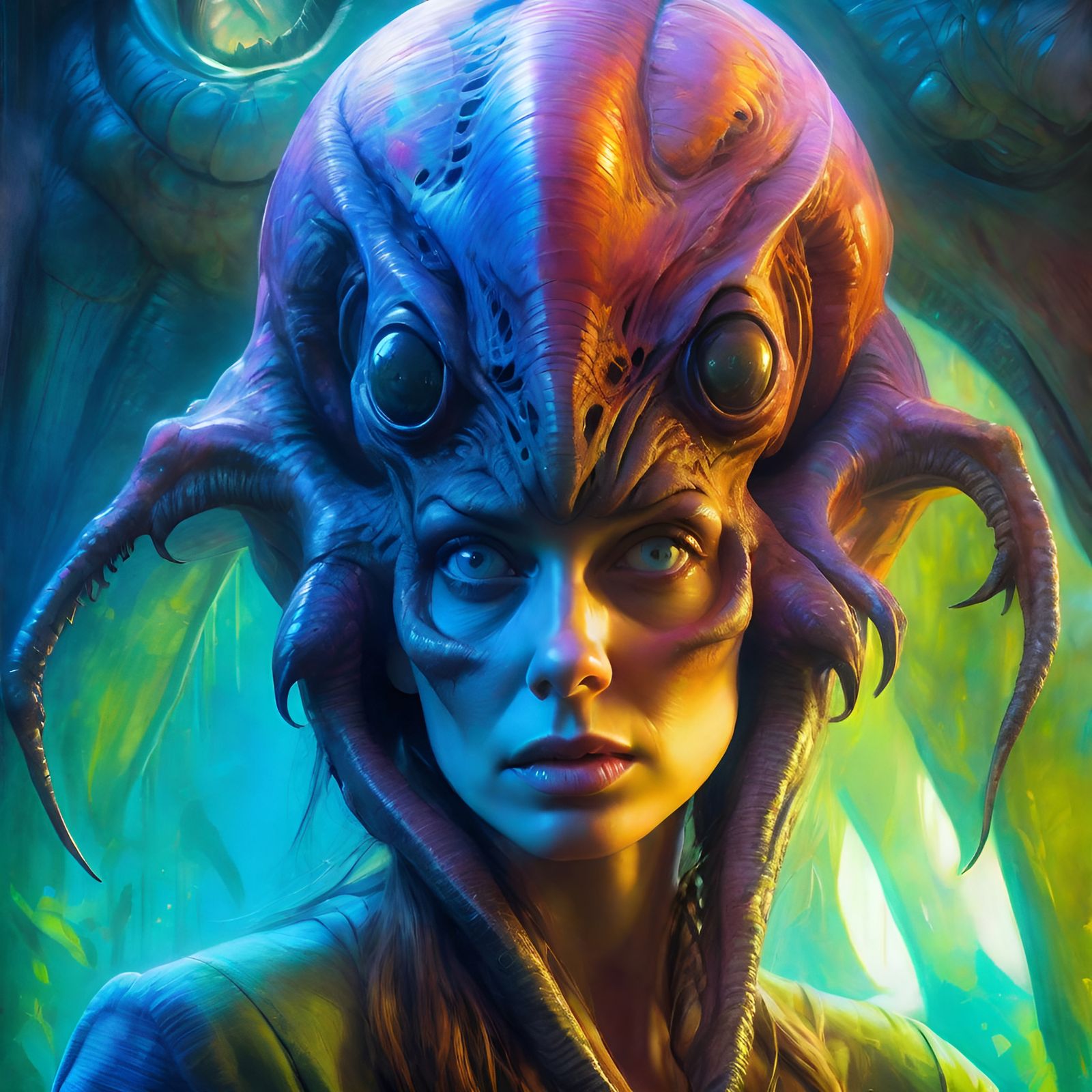 Alien Human Hybrid - AI Generated Artwork - NightCafe Creator