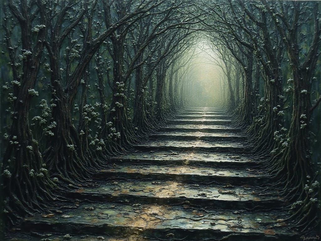 Embossed Deepshadowart Organic Stairway to Nowhere I Can't See Me Leady ...