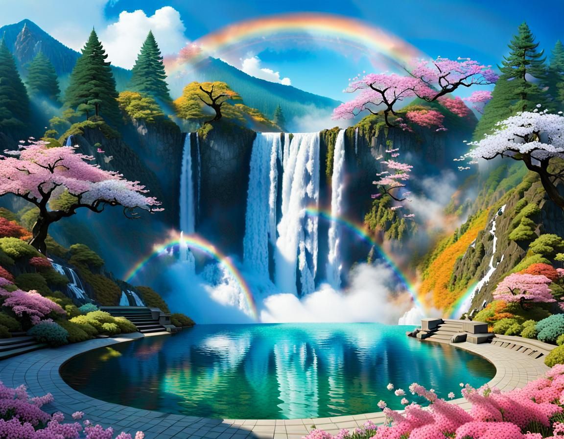 Daily Challenge #673: Epic Waterfalls | Waterfall's Radiant Embrace ...