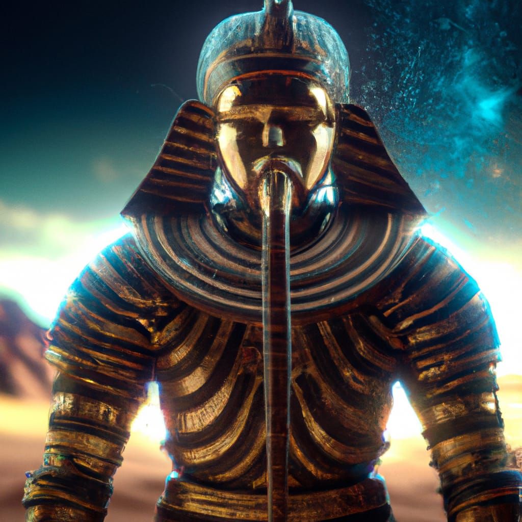 Egyptian Warrior Astronaut dynamic lighting galactic golden ratio 8K ...