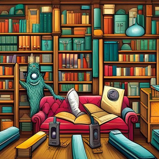 Monster Librarian - AI Generated Artwork - NightCafe Creator