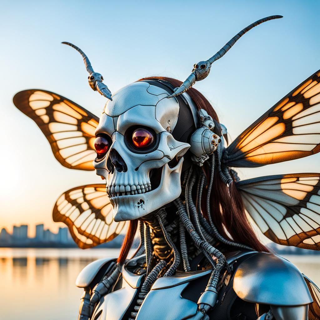 macro photography of a closeup of a young female anthropomorphic ...