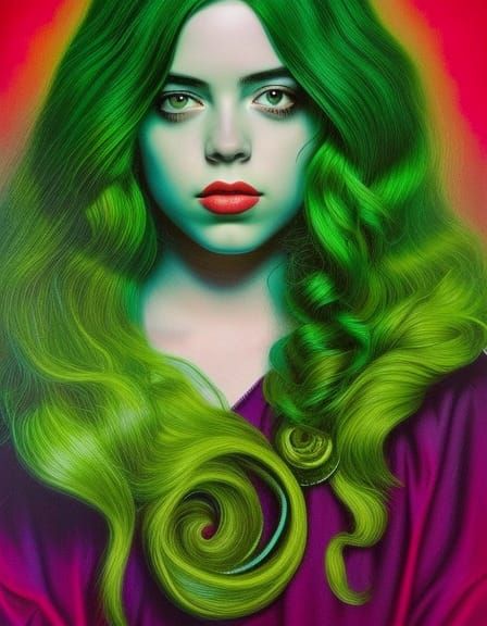 Portrait of Billie Eilish - AI Generated Artwork - NightCafe Creator