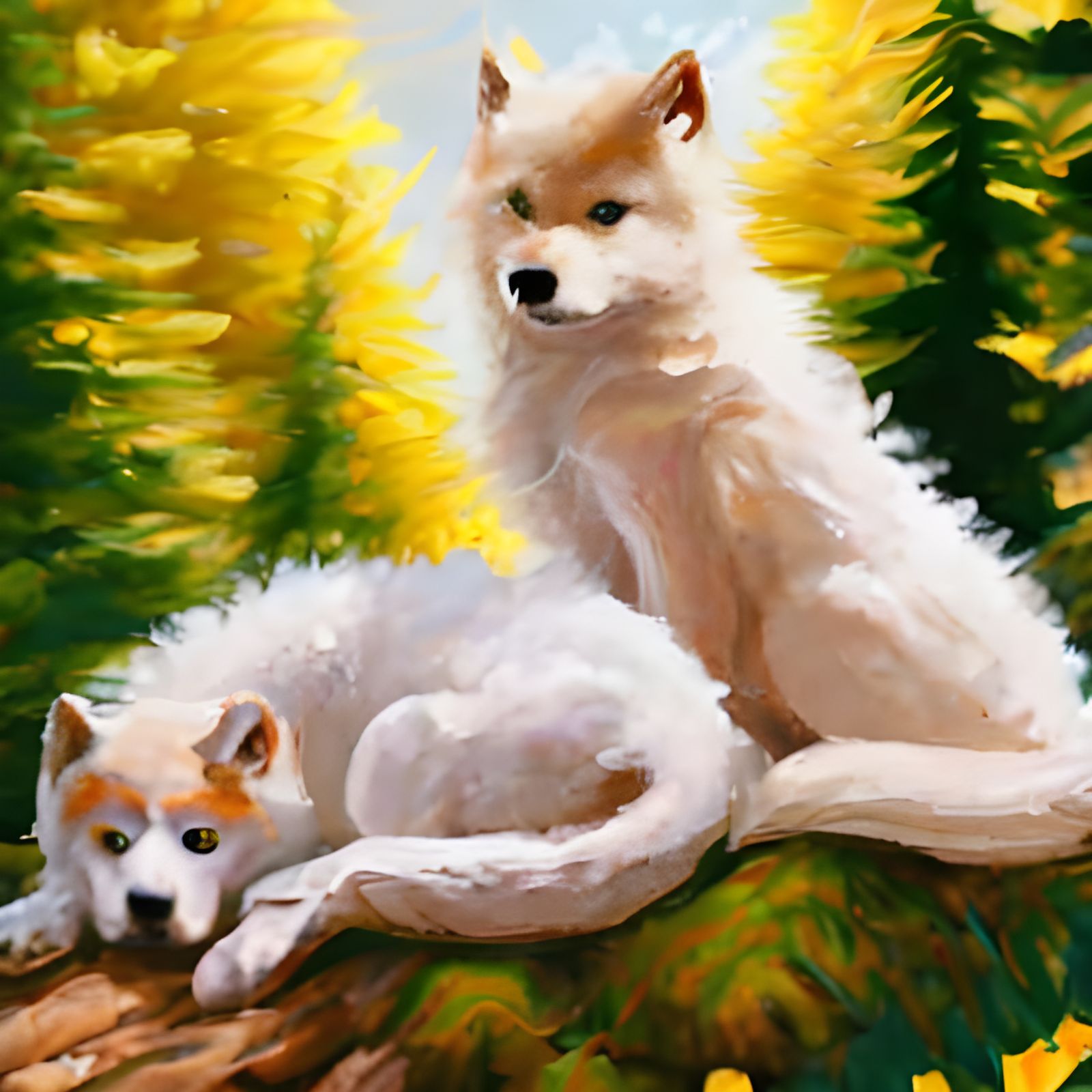Two Wolf Pups - AI Generated Artwork - NightCafe Creator