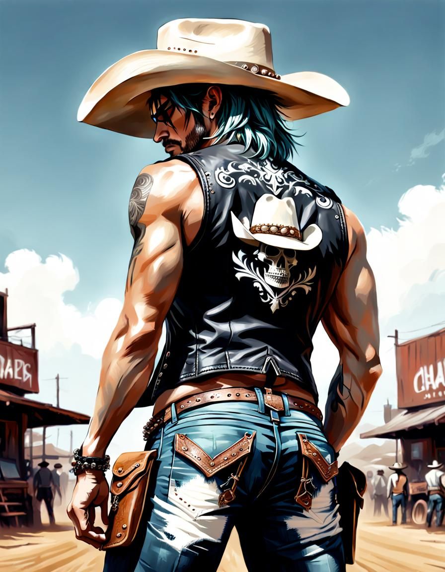 Immaculately detailed buttocks of beautiful male emo; wearing ...