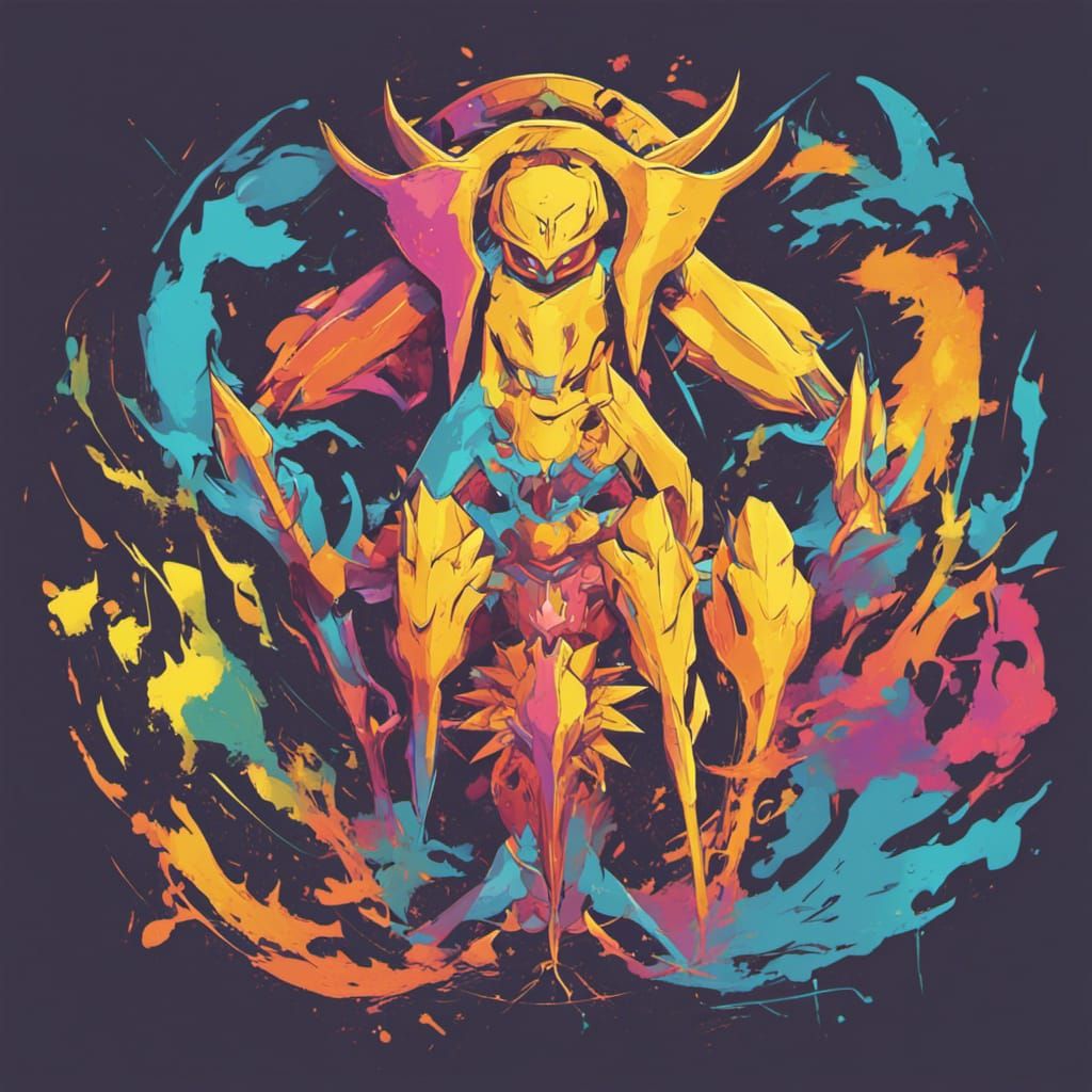 make a new pokemon with six legs and four arms ans each arm is holding ...