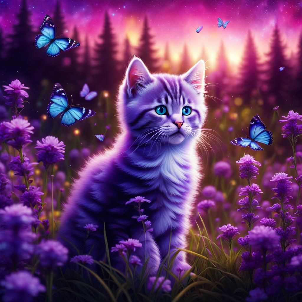 Tabby cat shines under the northern lights - AI Generated Artwork ...