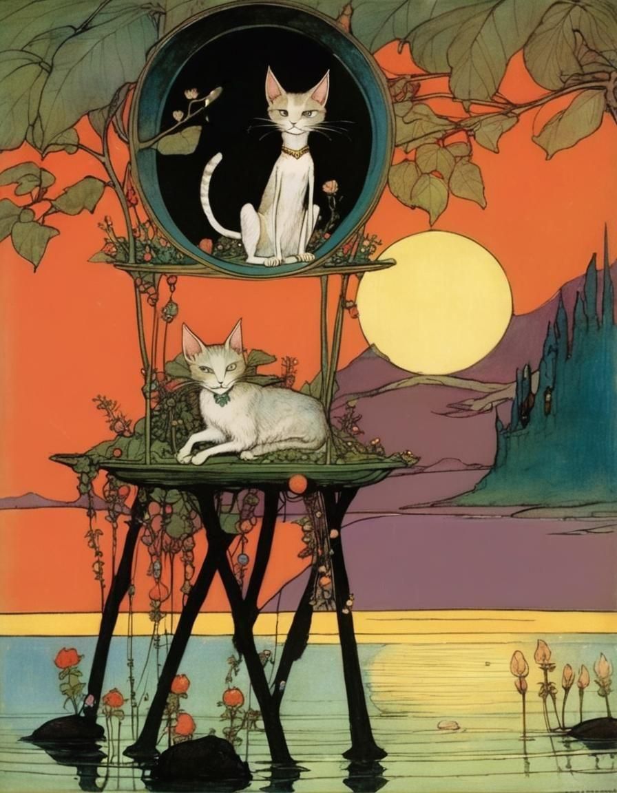 Midsummer Night's Dream Cats 3 - AI Generated Artwork - NightCafe Creator