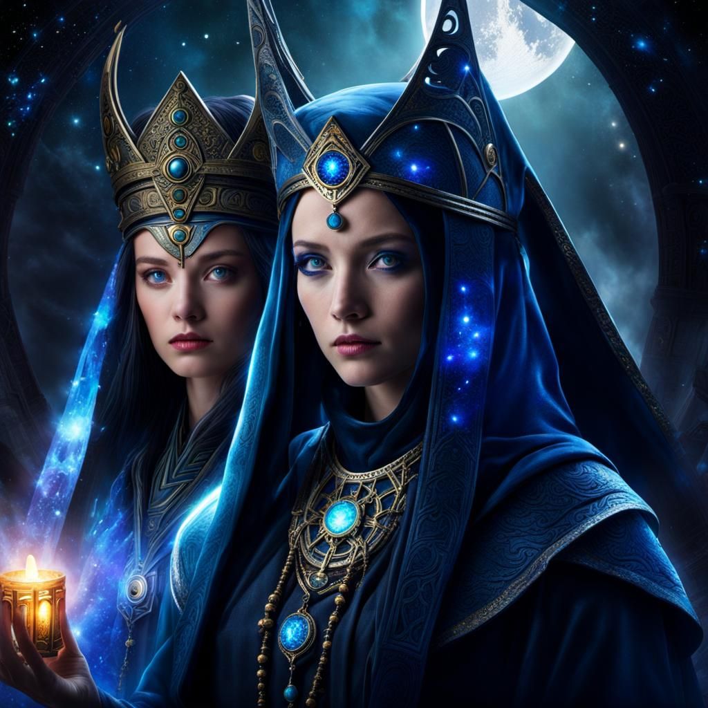 Blue Witches - AI Generated Artwork - NightCafe Creator
