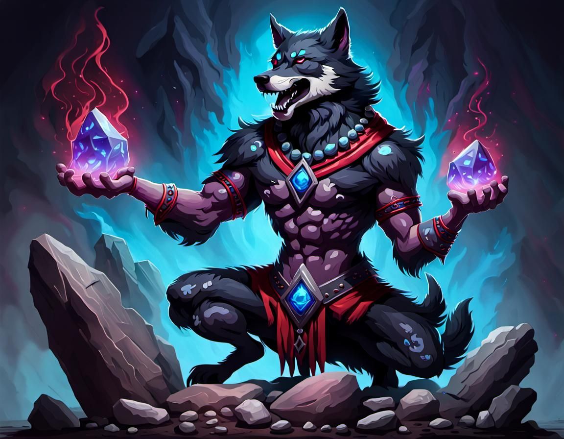 Necromancer wolf - AI Generated Artwork - NightCafe Creator