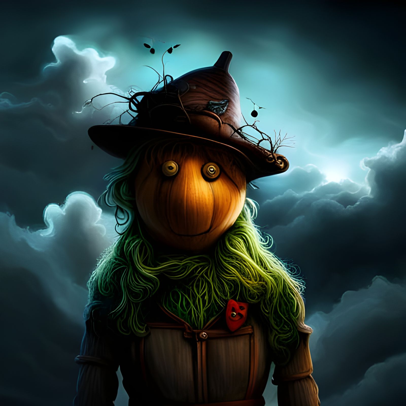 Stormy Scarecrow - AI Generated Artwork - NightCafe Creator