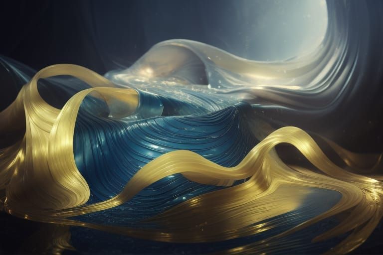 Golden Waves - AI Generated Artwork - NightCafe Creator