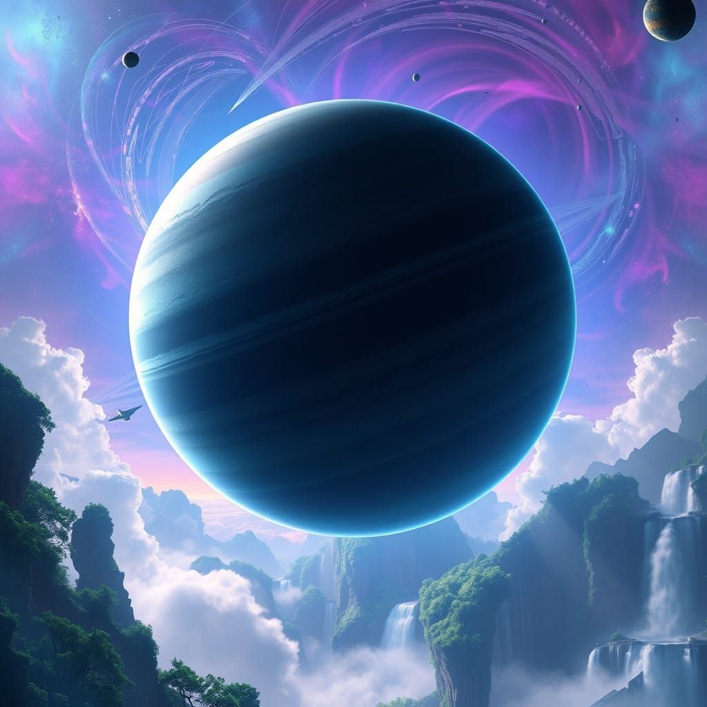 Surreal Distant Planet Kepler-1229 Teeming with Li... - AI Art