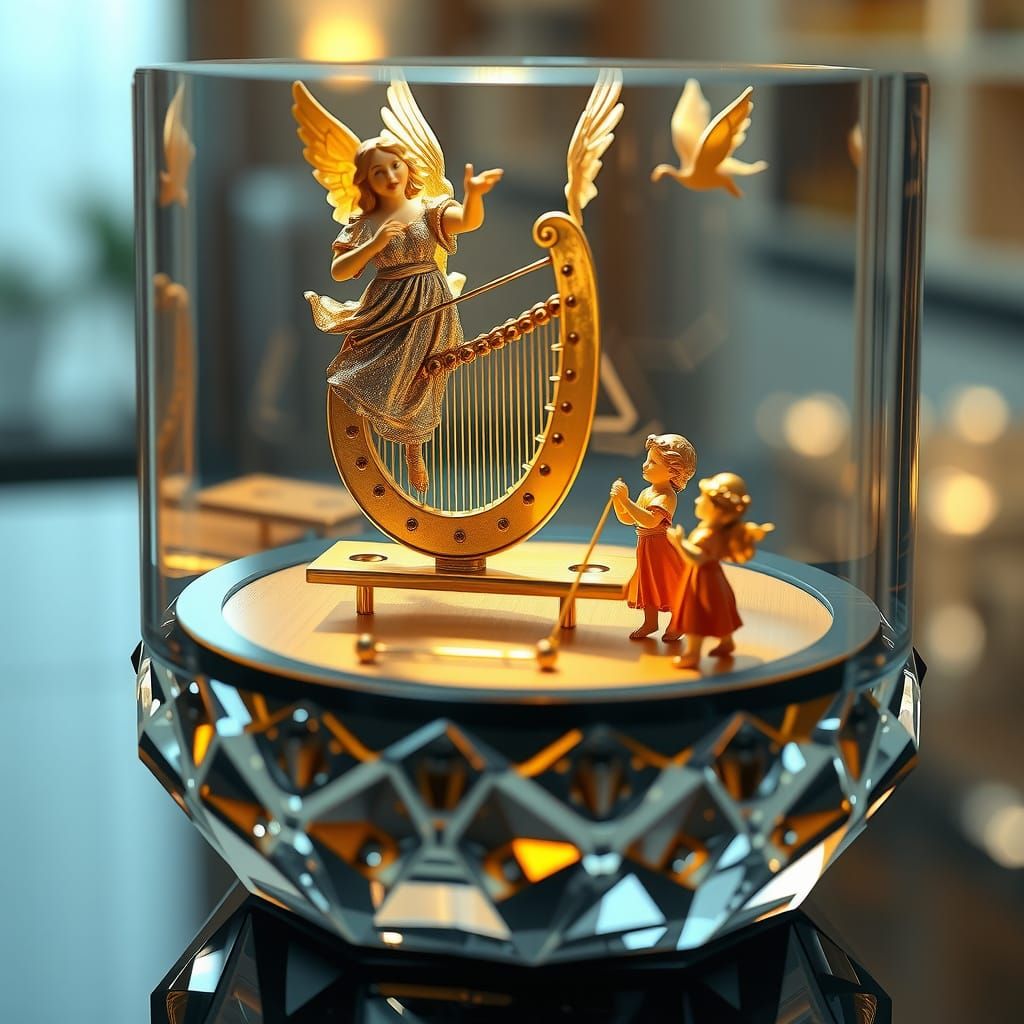 A mesmerizing, hyper-detailed cinematic scene of an enchanted crystal ...