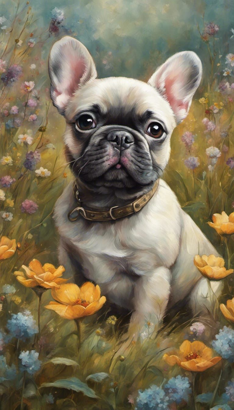 adorable baby French Bulldog - AI Generated Artwork - NightCafe Creator