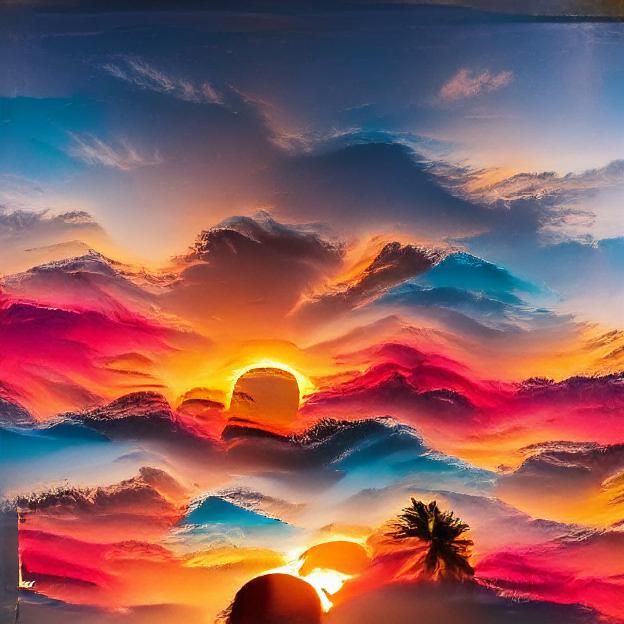 stock photo of a beautiful sunset - AI Generated Artwork - NightCafe ...