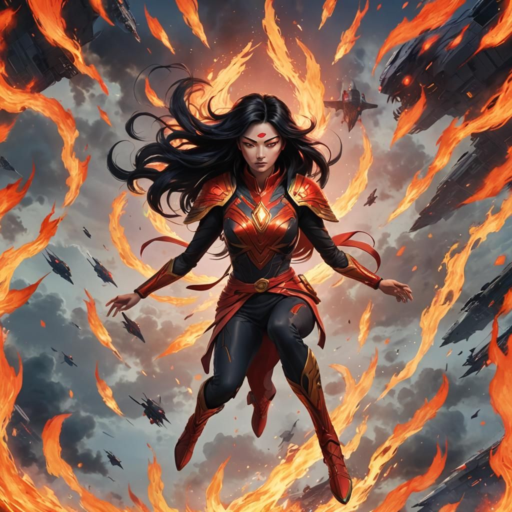 Sun fire Japanese superhero - AI Generated Artwork - NightCafe Creator