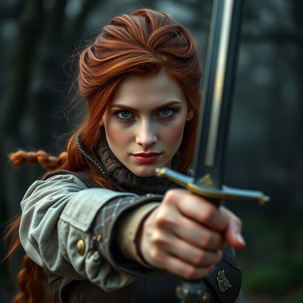 Pirate 7 - Hyperrealistic Portrait of a Rebellious Redhead M...
